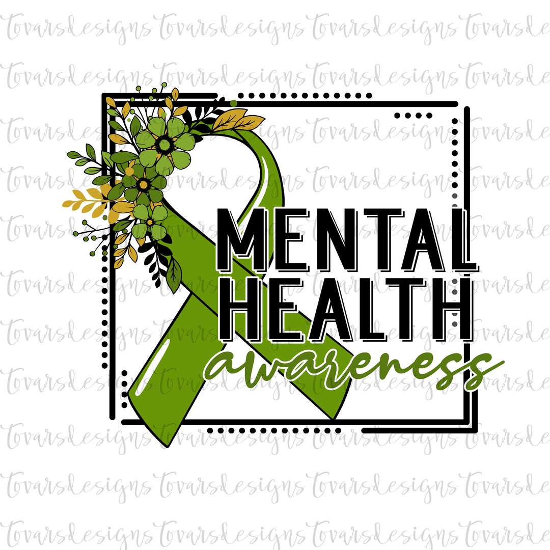 Floral Mental Health Awareness Ribbon PNG (digital Download) - Etsy
