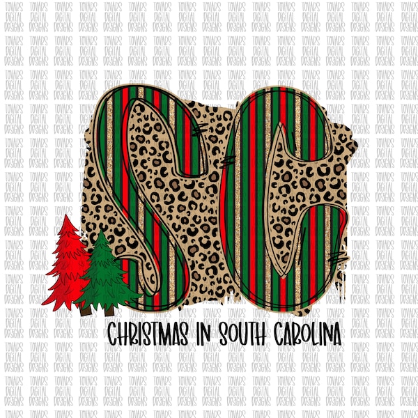 Christmas South Carolina Sublimation - Etsy