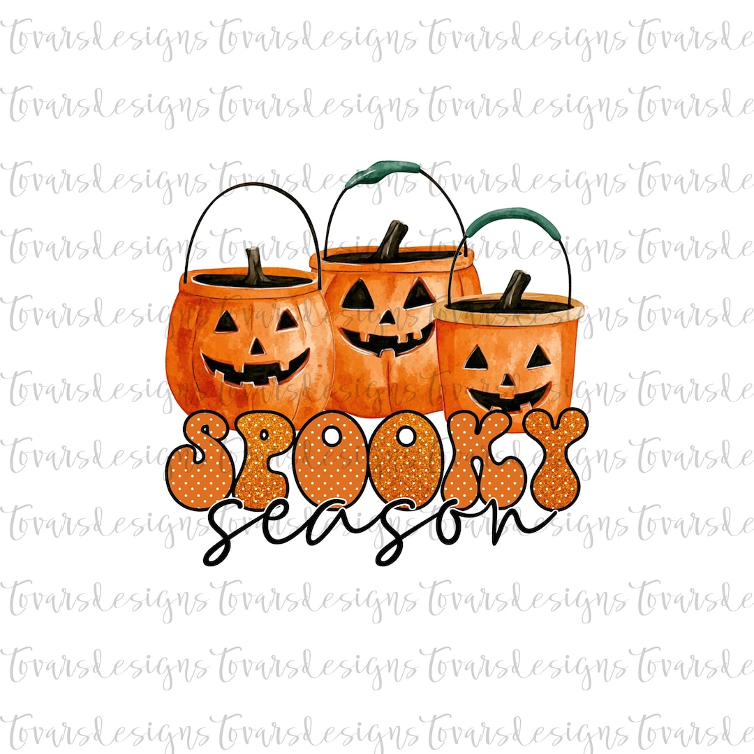 Retro Halloween Buckets PNG: Spooky Season Design (digital Download) - Etsy
