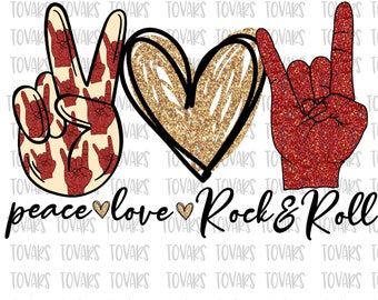 Peace Love Rock | Etsy