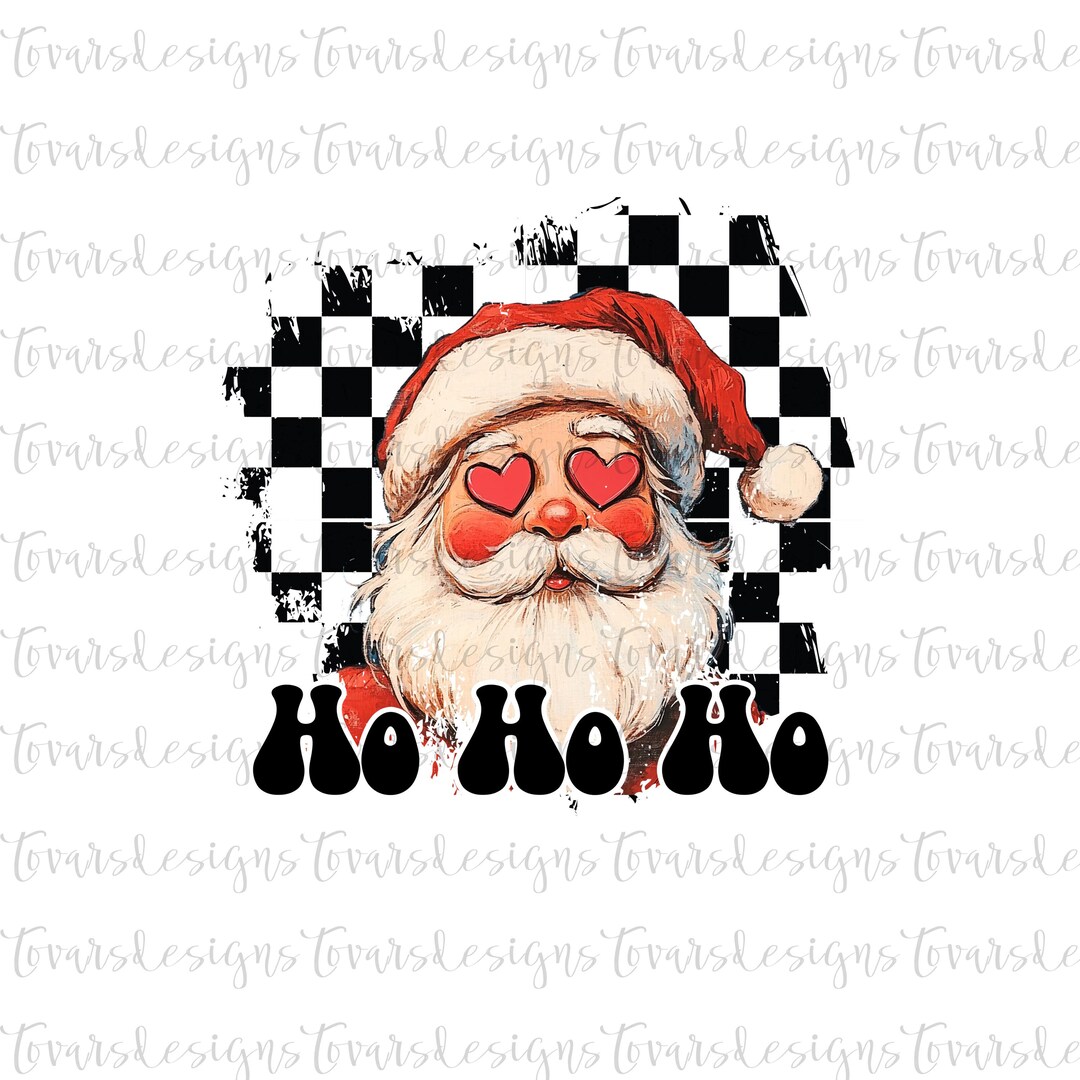 Retro Santa PNG: Checkered Christmas Design (digital Download) - Etsy