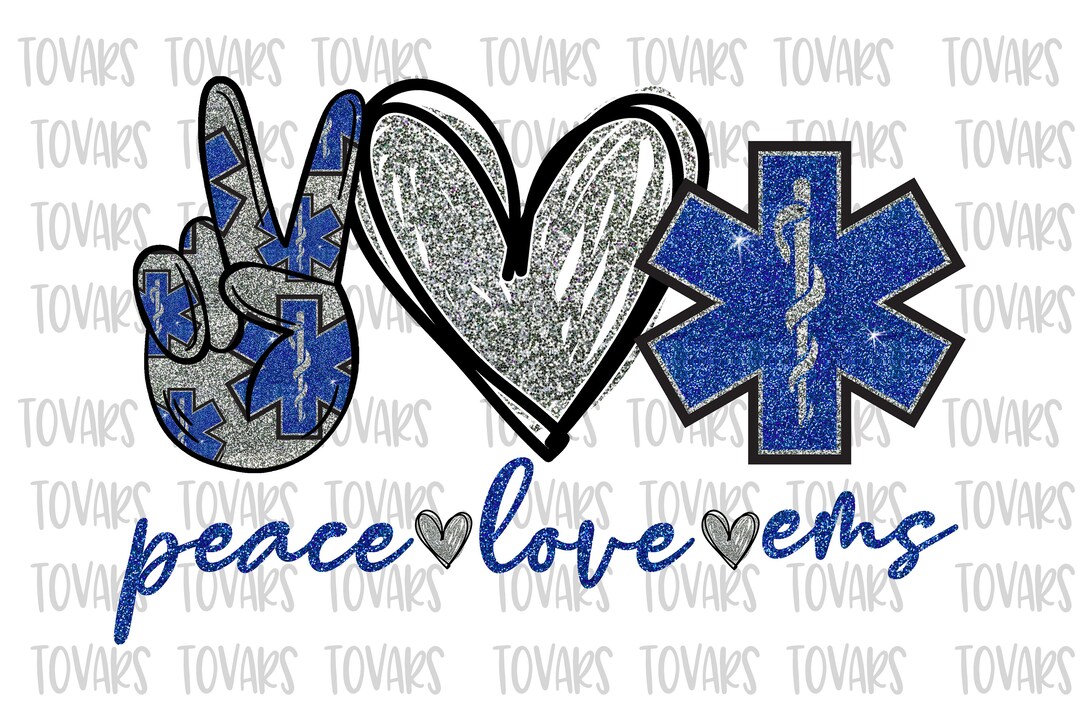 Peace Love Ems Sublimation Png Digital Download, EMS Png, Peace Love ...