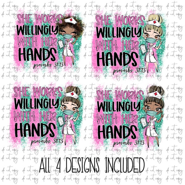 She Works Willingly With Her Hands Png - Etsy