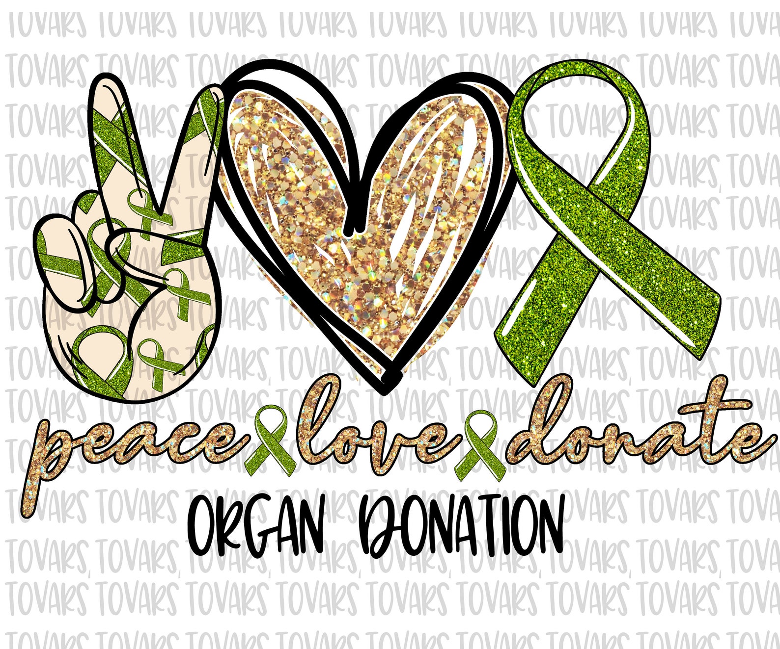 Peace Love Donate Sublimation Png Digital Download, Organ Donation Png ...
