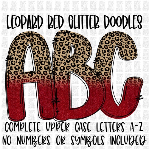 Leopard Alphabet PNG Leopard Doodle Letters Bundle Leopard - Etsy
