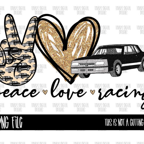 Peace Love Racing Checkered Flag Sublimation Png Digital - Etsy
