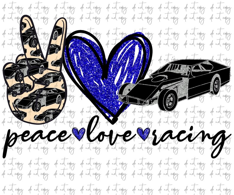 Peace Love Racing Sublimation Png Digital Download Dirt Track - Etsy
