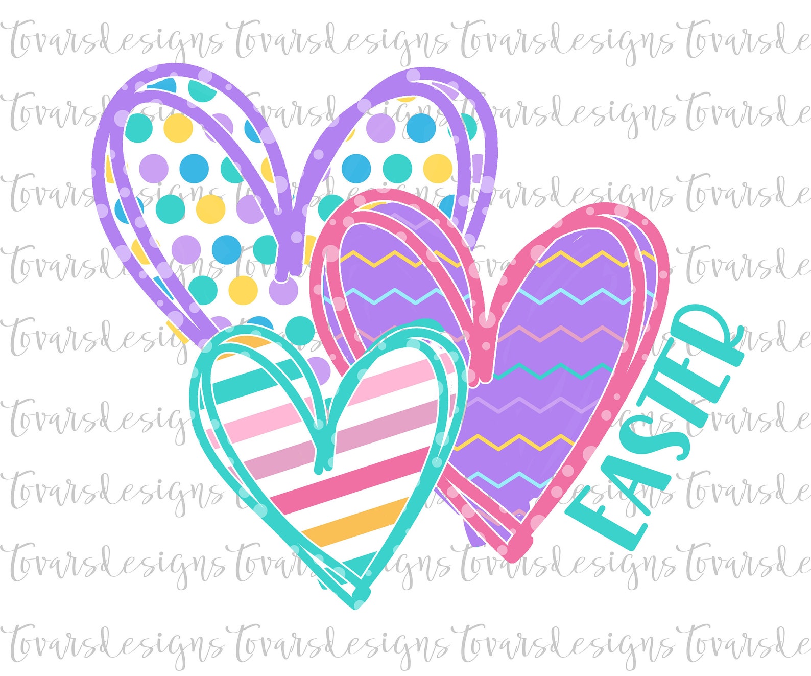 EASTER Hearts Sublimation Png Easter Polka Dots Png Easter | Etsy