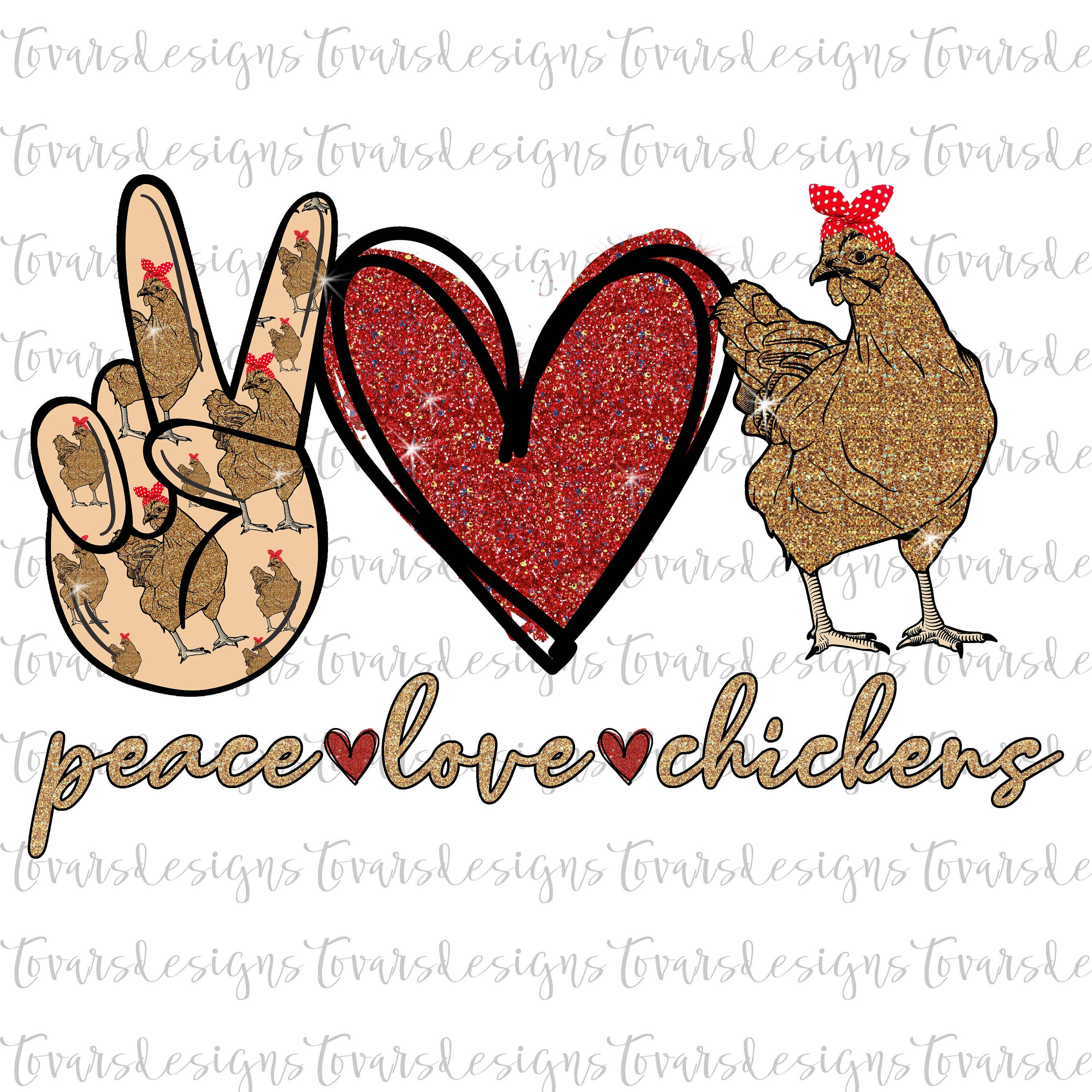 Peace Love Chickens Sublimation Png Digital Download Peace - Etsy