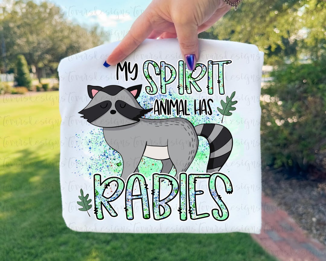 Funny Raccoon Spirit Animal PNG | Raccoon Sublimation Design | Trash ...