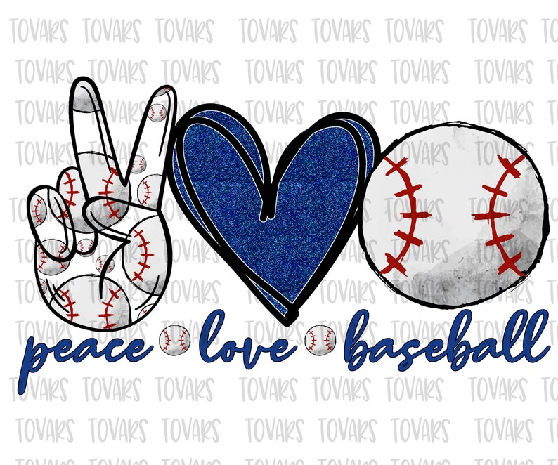 Peace Love Baseball Sublimation PNG (digital Download) - Etsy
