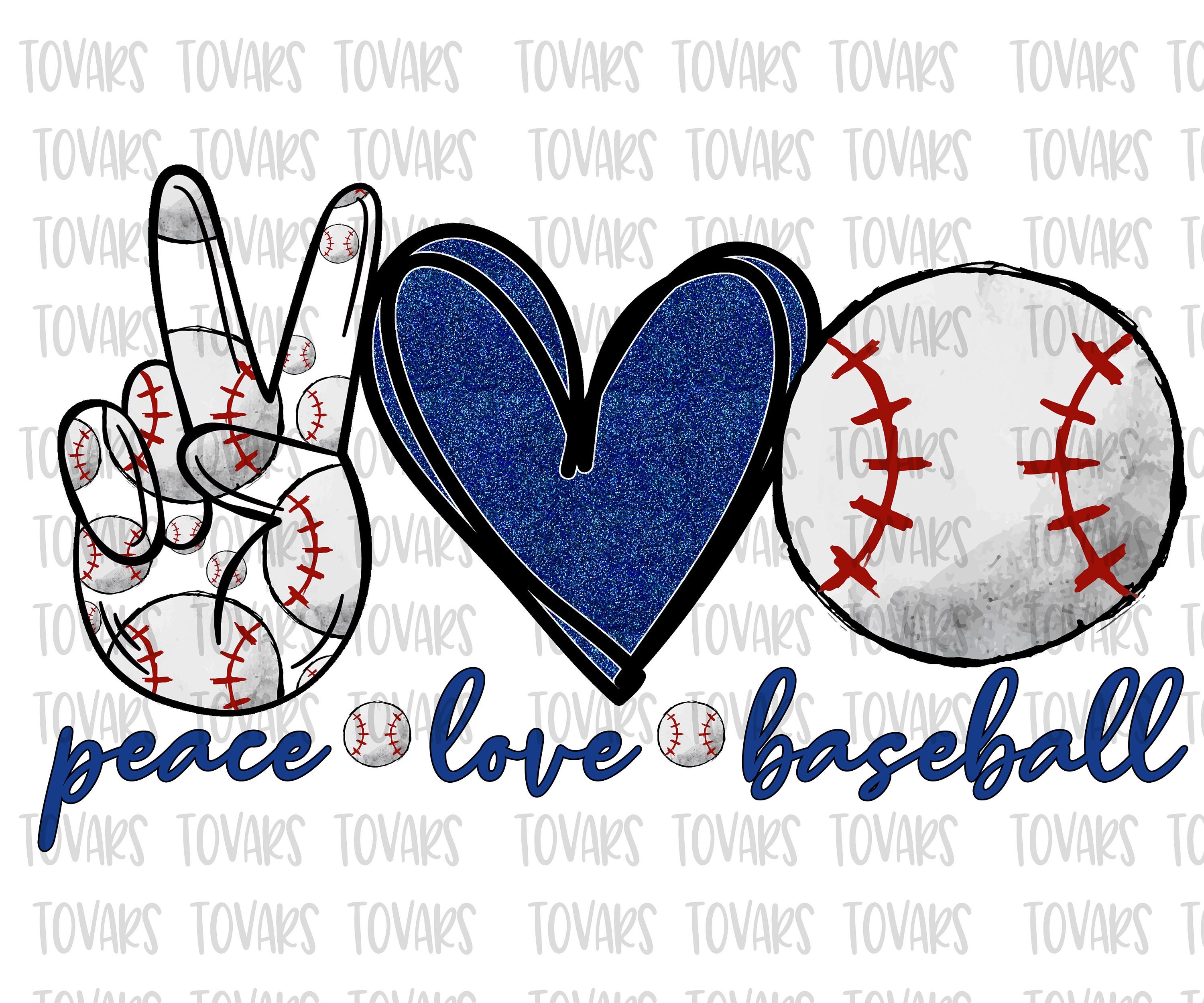 Peace Love Baseball Sublimation PNG (digital Download) - Etsy