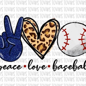 Peace Love Baseball Sublimation Png Digital Download, Baseball Png ...