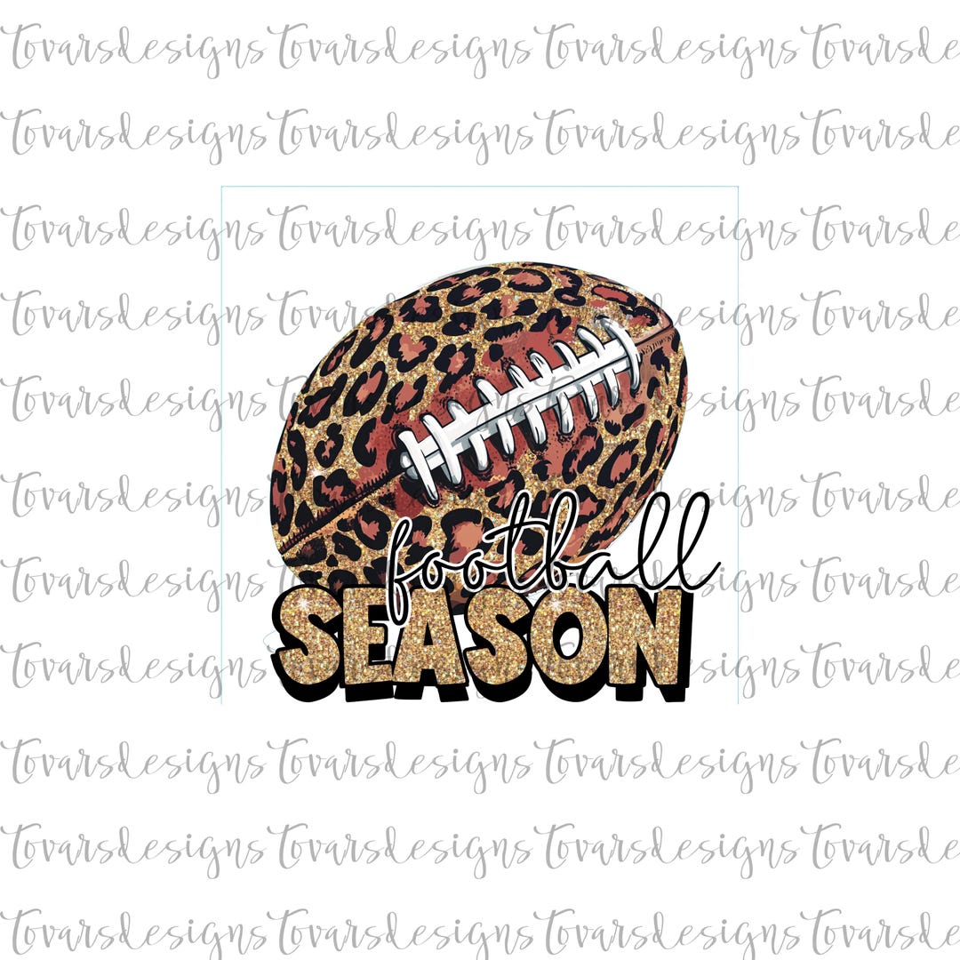 Leopard Glitter Football Season PNG: Sublimation Design (digital ...