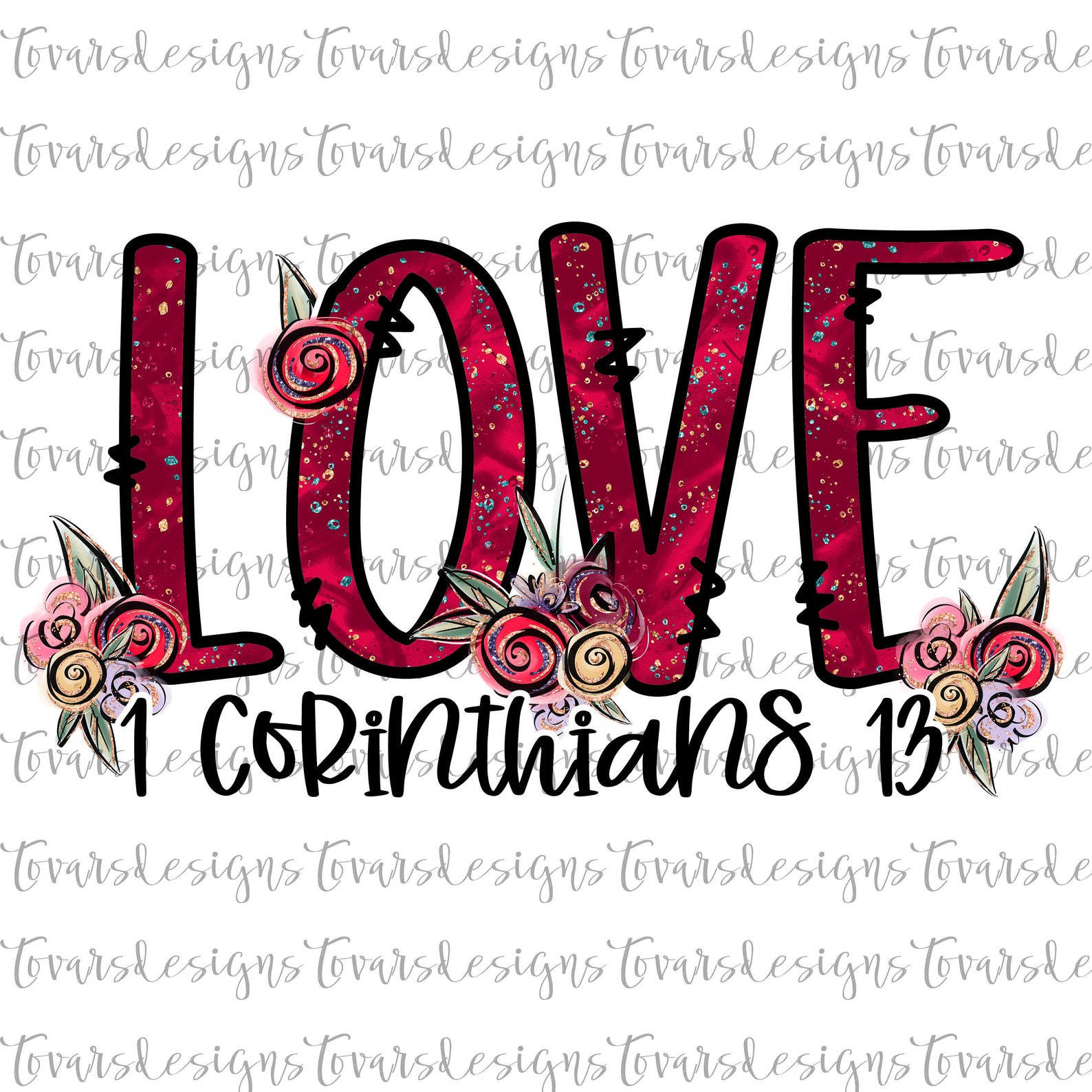 Love 1 Corinthians 13 Valentines Day Sublimation Download - Etsy