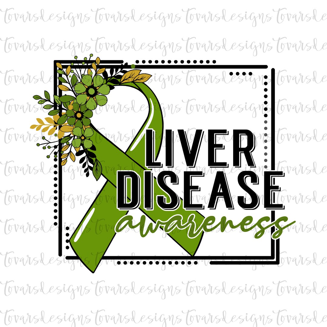 Floral Liver Disease Awareness PNG: Green Ribbon (digital Download) - Etsy