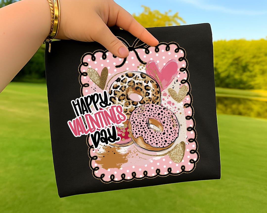 Happy Valentines Day PNG: Preppy Valentine Design, Donuts Sublimation ...