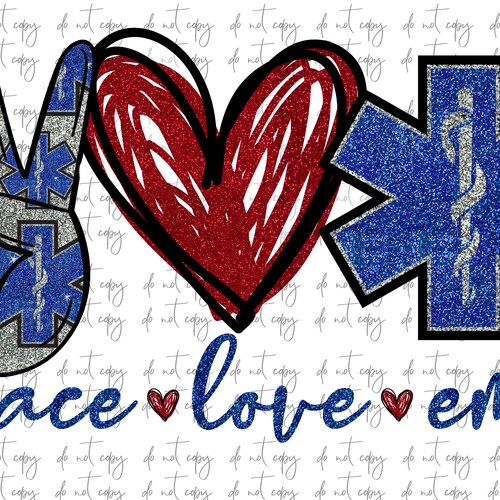 Peace Love Ems Sublimation Png Digital Download EMS Png - Etsy