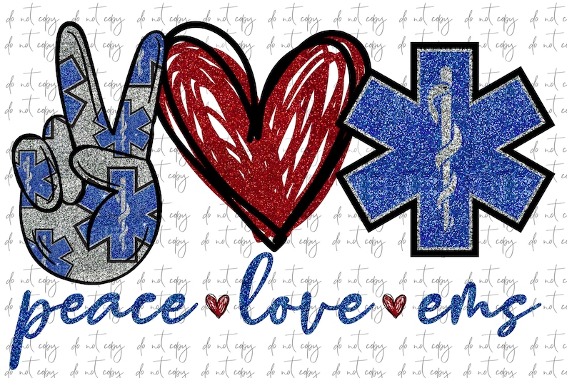Peace Love Ems Sublimation Png Digital Download EMS Png - Etsy
