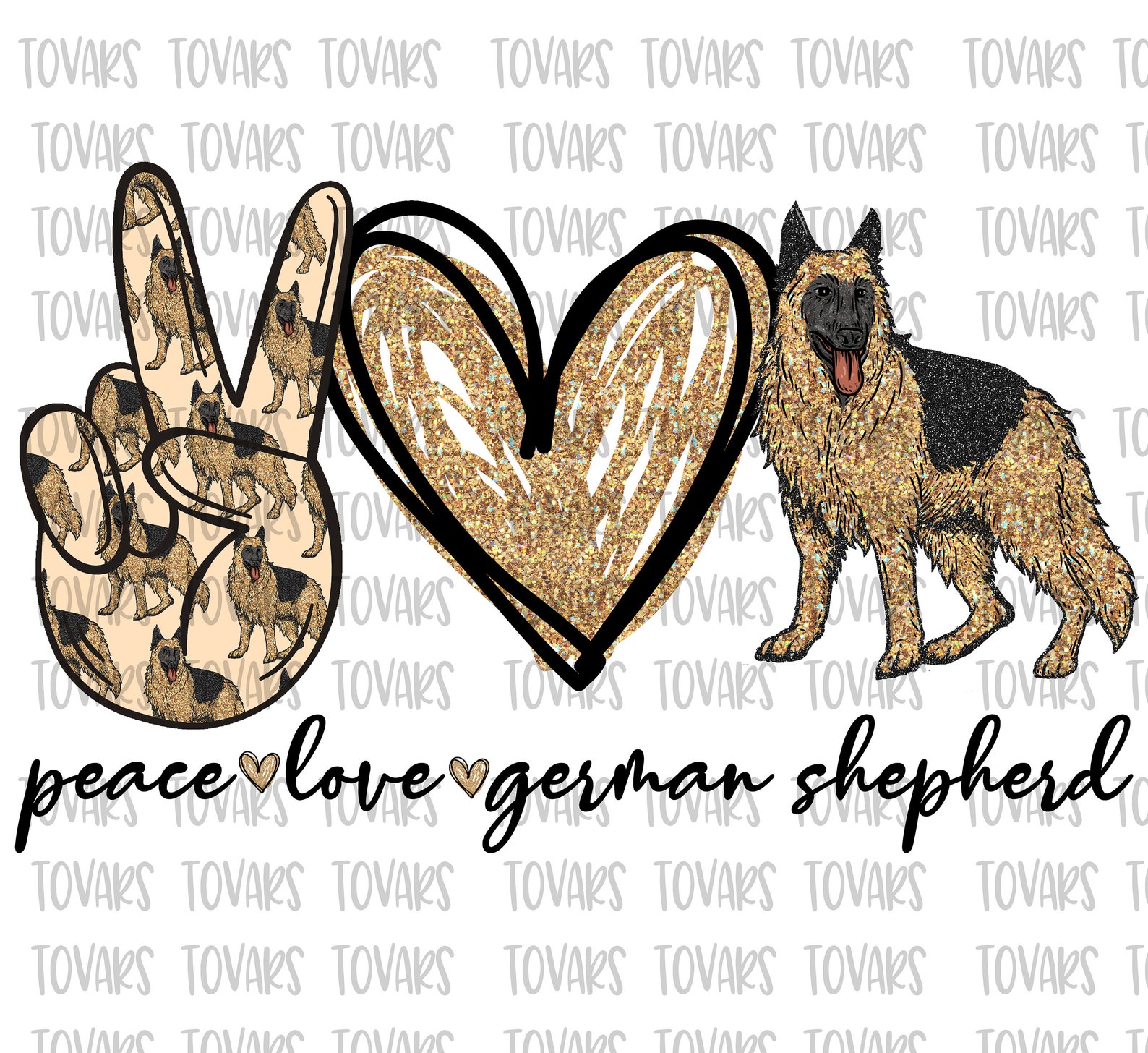 Peace Love German Shepherd , German Shepherd Sublimation Png Digital ...