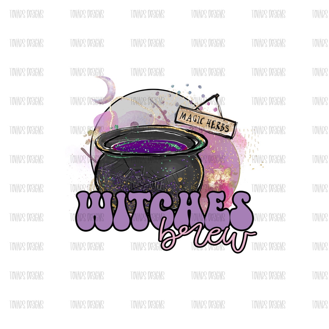 Witches Brew Cauldron PNG: Halloween Sublimation Design (digital ...