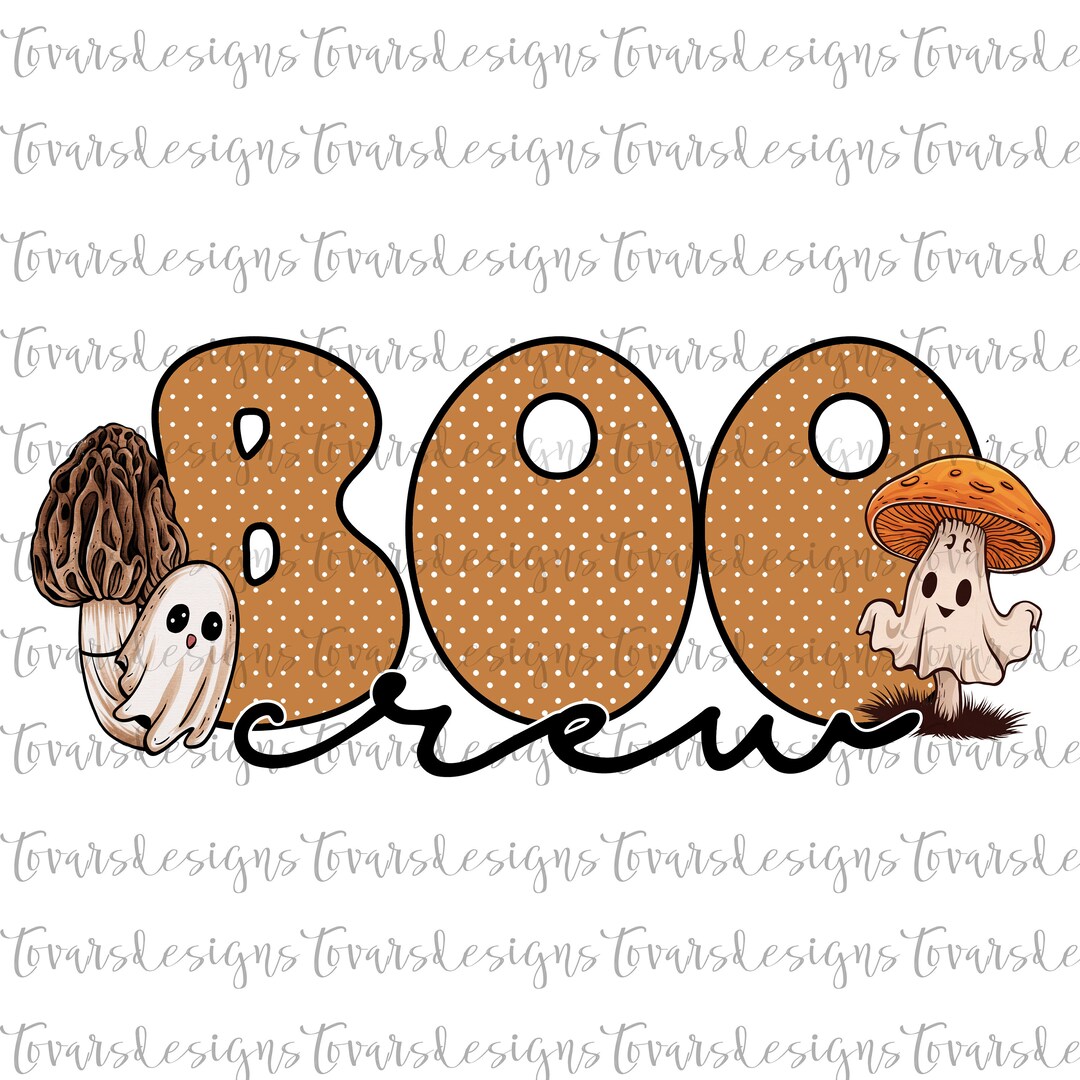 Boo Crew, Halloween Design, Halloween Ghost Mushrooms, Cute Funny ...