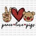 Peace Love Pigs Sublimation Png Digital Download, Peace Love Pigs Png ...