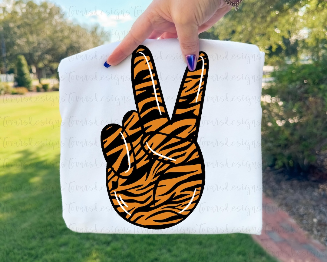 Peace Sign Tiger Stripes PNG | Tiger Print Sublimation Design | Peace ...