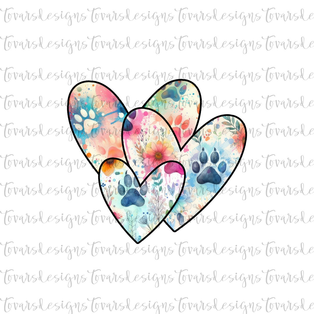 Dog Design, Dog Paw Png, Dog Watercolor Paws Png, Digital Download, Png ...