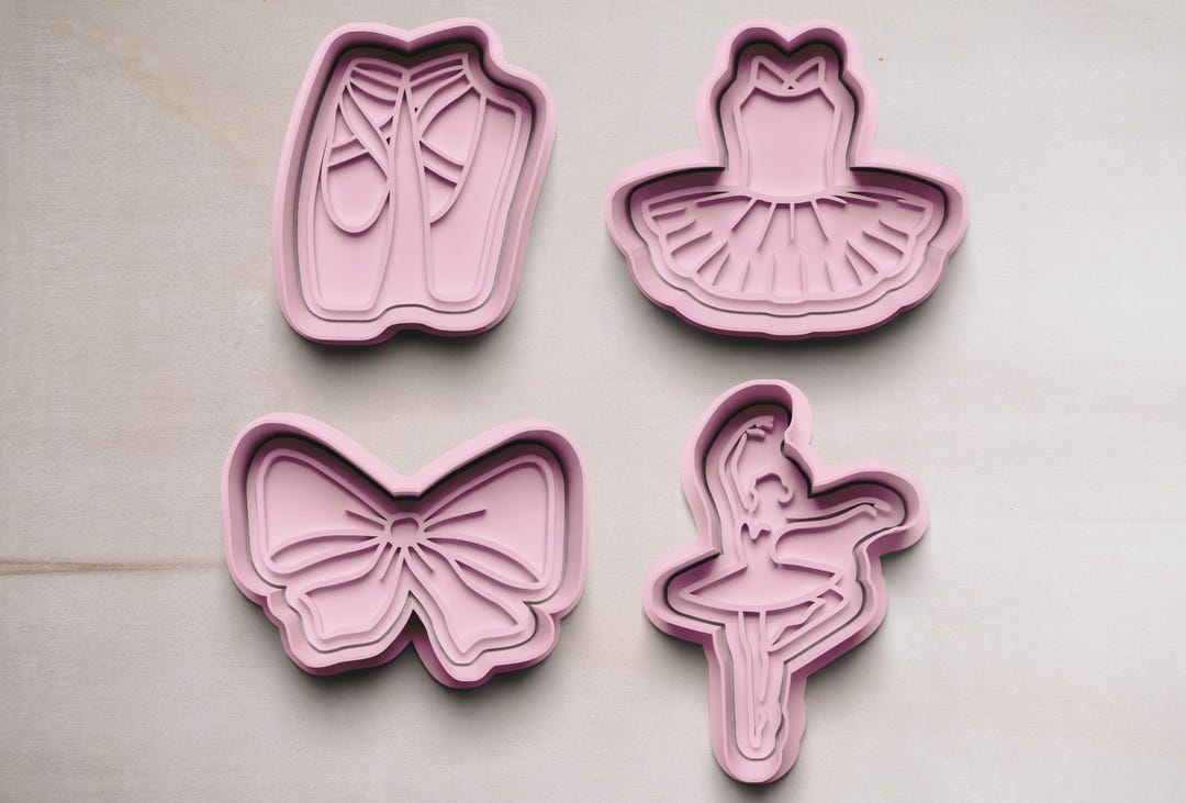 PLA Cookie Cutter Set Ballet – Ballet Shoes, Tutu, Bow & Ballet Dancer ...