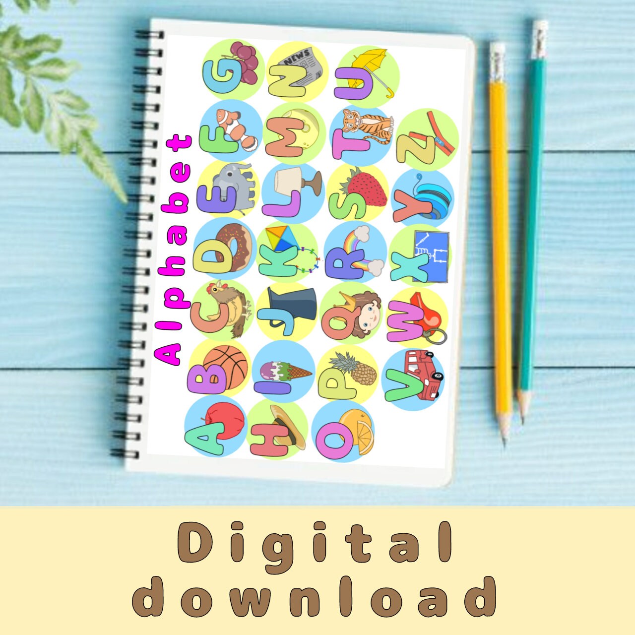 Alphabet Printable Chart A4 Size Uppercase Lowercase With - Etsy