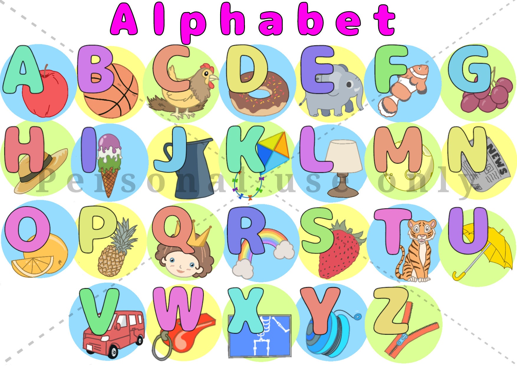 Alphabet Printable Chart A4 Size Uppercase Lowercase With - Etsy