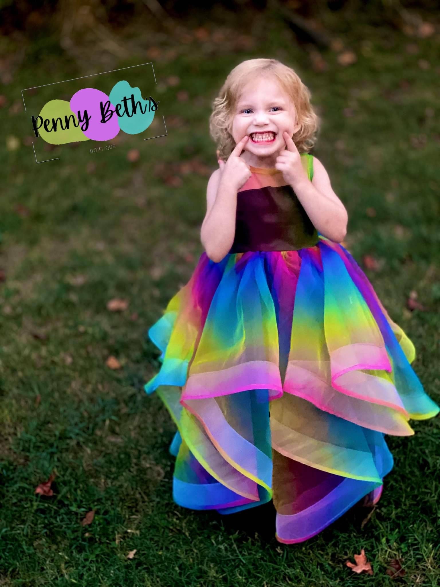Rainbow Cascade Dress - Etsy