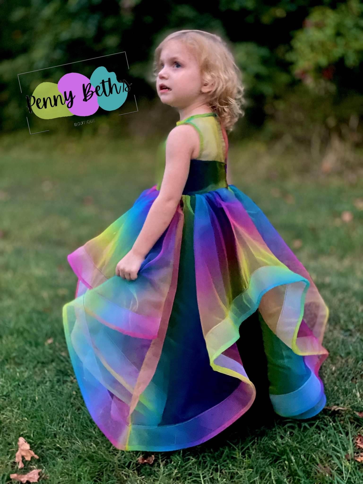 Rainbow Cascade Dress - Etsy