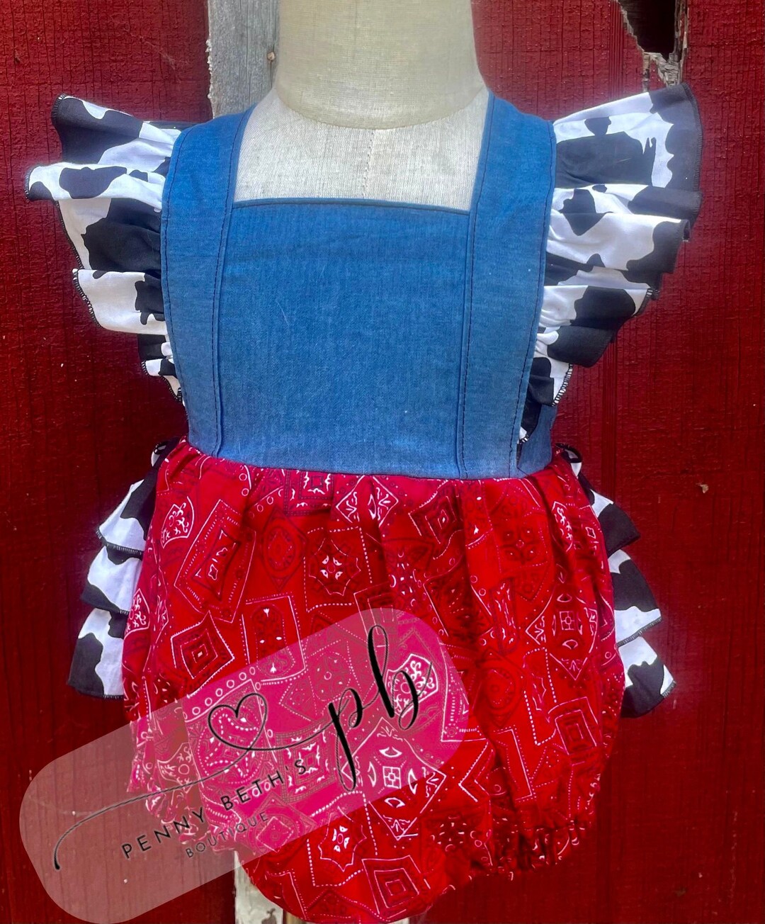 Red Western Romper - Etsy