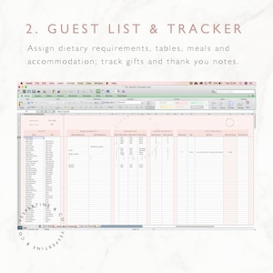 Wedding Guest List Planner and Guest List Tracker · Excel Spreadsheet ...
