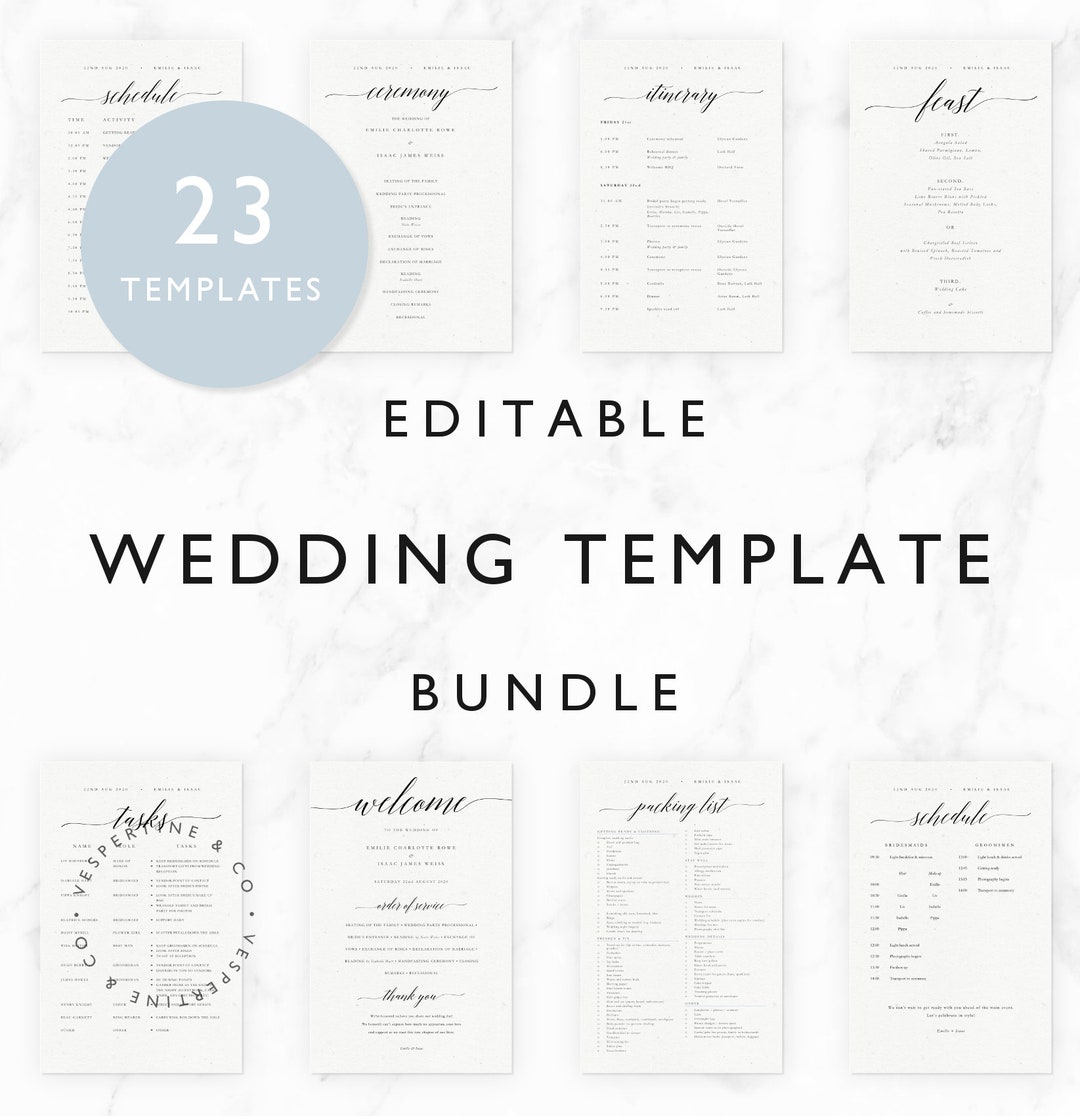 Editable Wedding Templates · SAVE 30%! Wedding Timeline Template ...