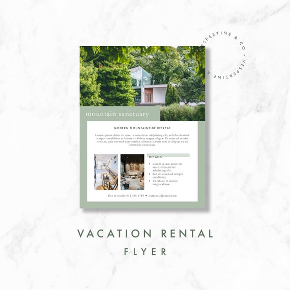 Vacation Rental Flyer Vacation Home Advert for Word Airbnb | Etsy
