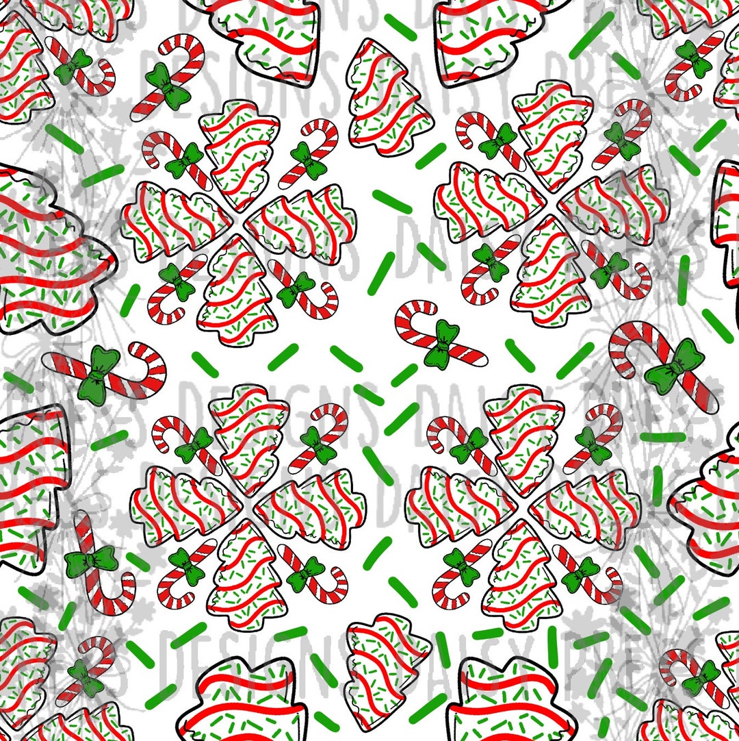 Seamless Christmas Tree Cake Pattern PNG - Etsy