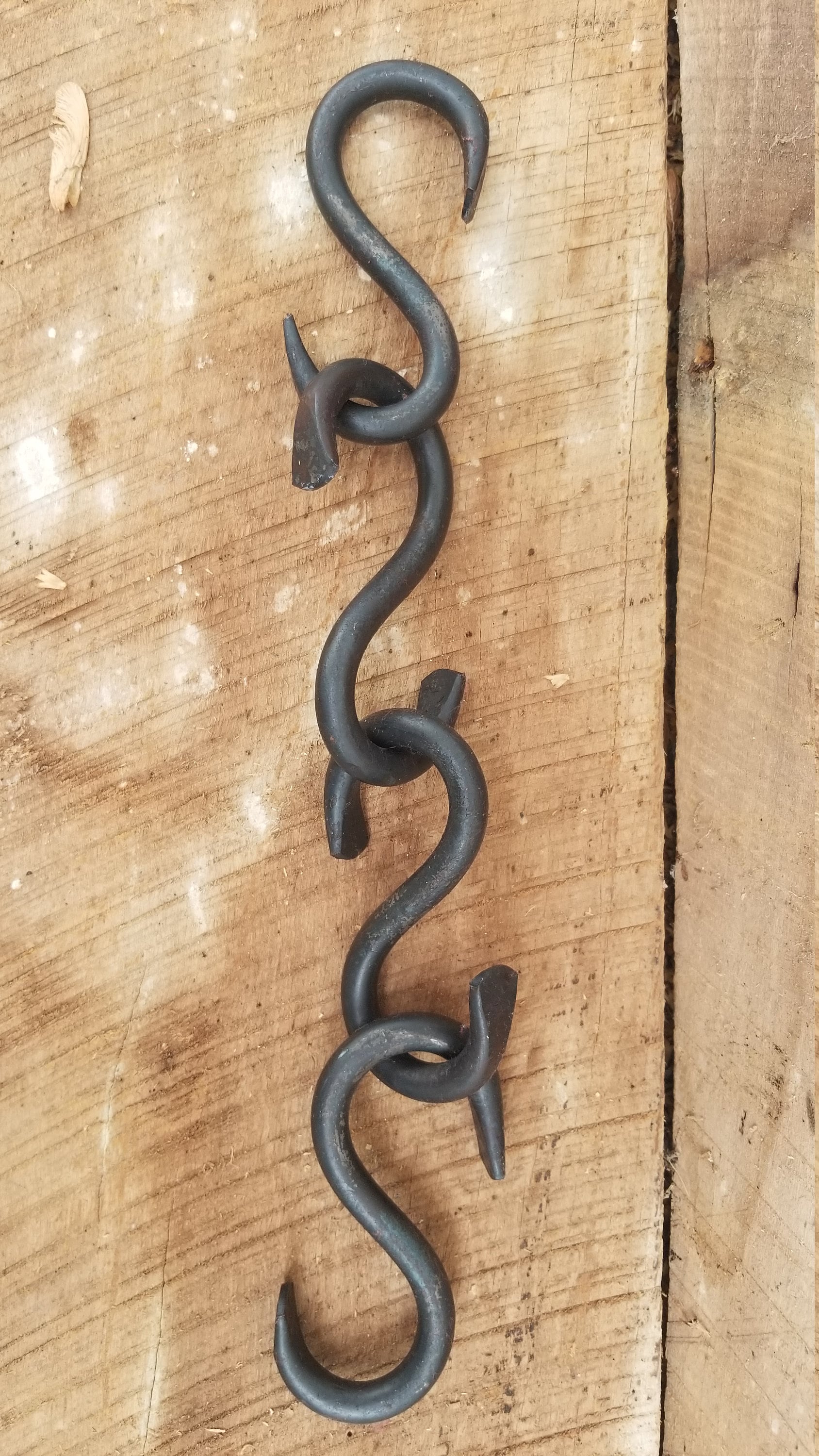 Hand forged, blacksmith made S Hook *tripod *dutch oven *camp cooking