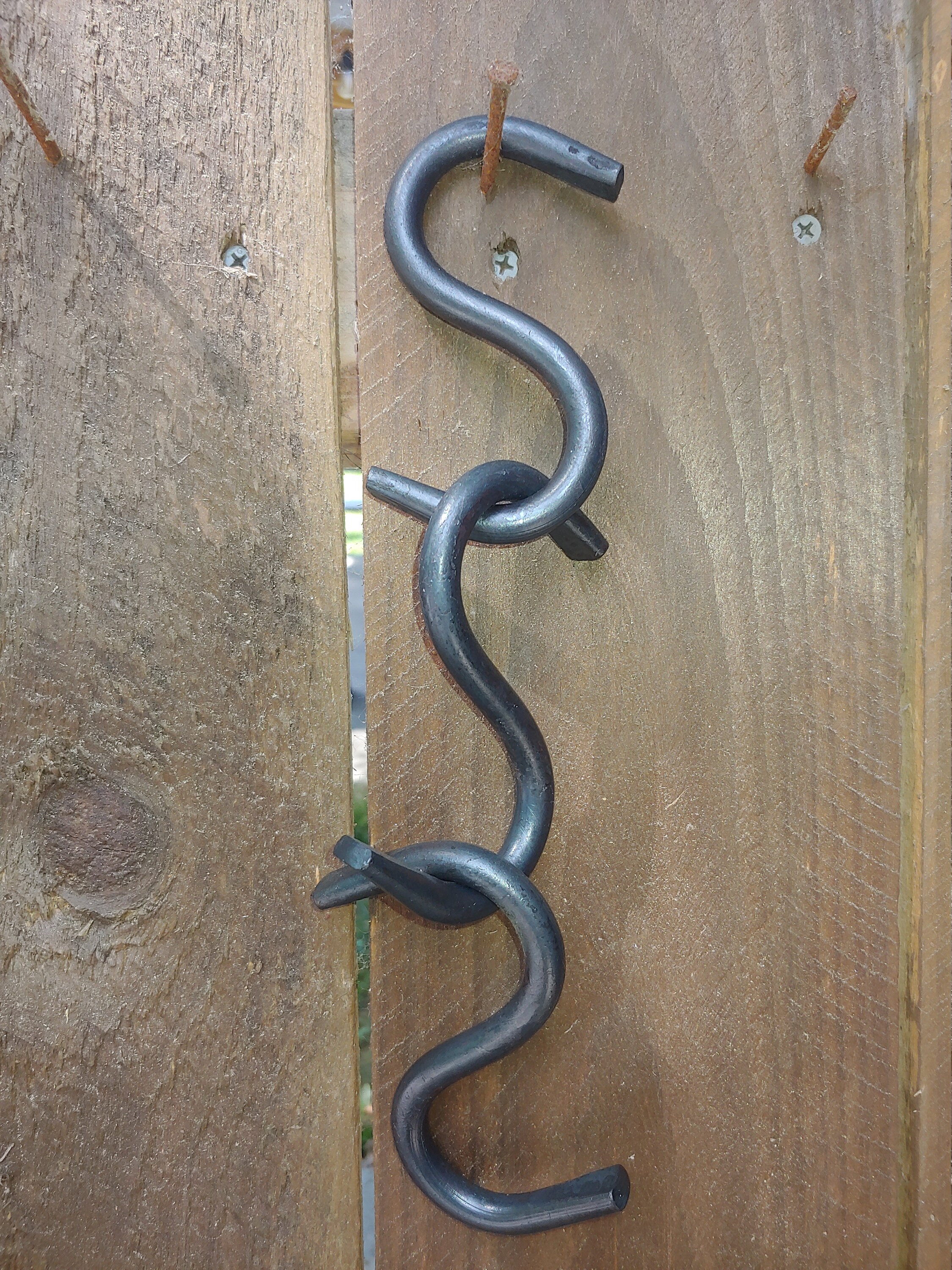 Hand forged, blacksmith made S Hook *tripod *dutch oven *camp cooking