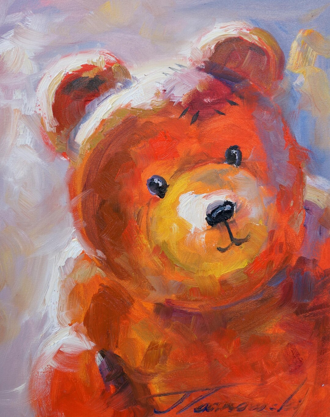 Teddy, Oil Painting, Interior Painting. Olej, Płótno. Miś. Prawdziwe ...
