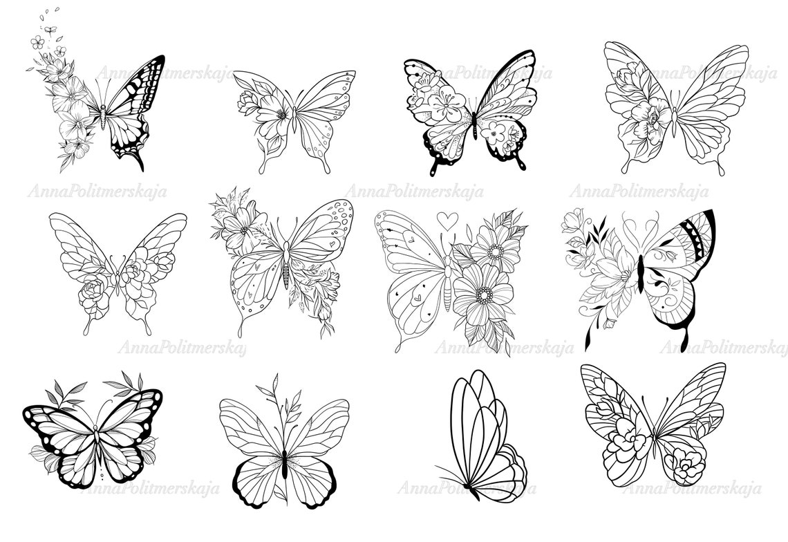 20 Butterfly Bundle Png Butterfly Svg Simple Butterfly Svg - Etsy