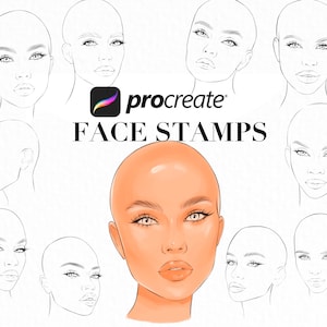 Procreate Face Stamps, Face Brushes for Procreate, Realistic Faces ...