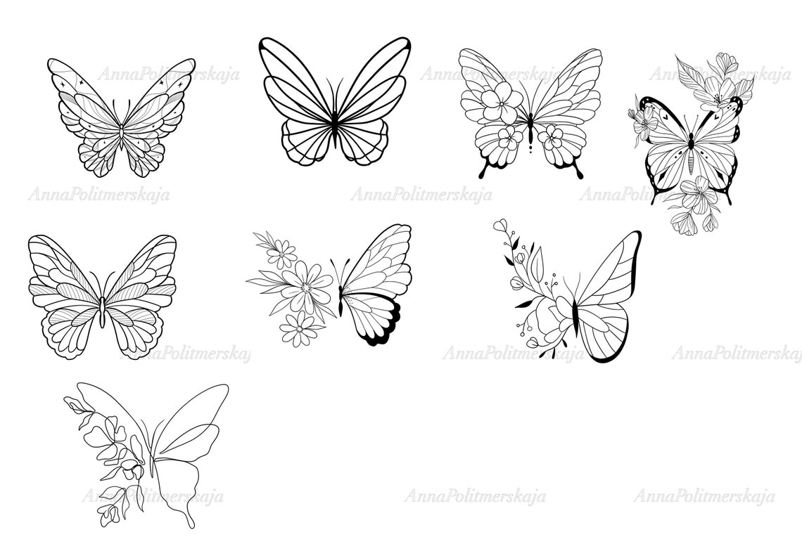 20 Butterfly Bundle Png Butterfly Svg Simple Butterfly Svg - Etsy