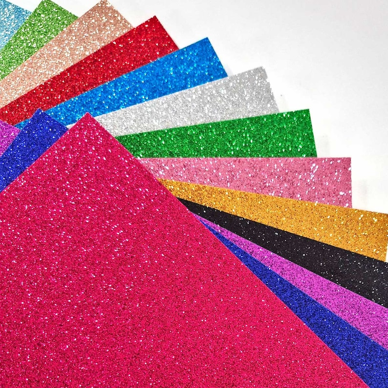 Glitter Felt 9" X 12" Sheets Craft Supplies Available in 15 Colors ...