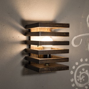 Handmade Wood Cabin Wall Lamp, Wood Wall Light, Wood Sconces, Wood Lamp ...