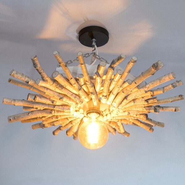 Wood Branch Chandelier - Etsy