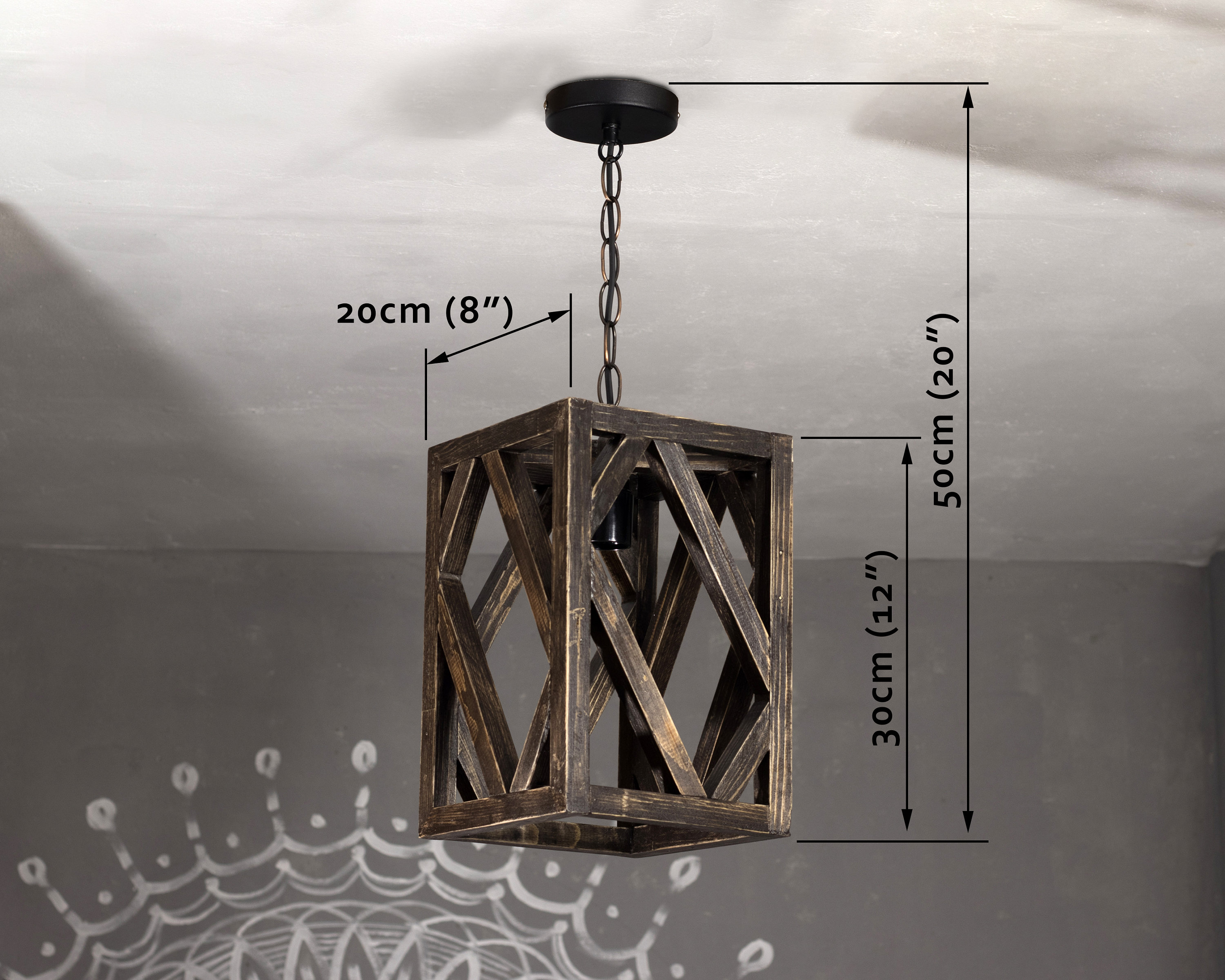 Wood pendant lamp Wood lamp Hanging lighting Wooden | Etsy