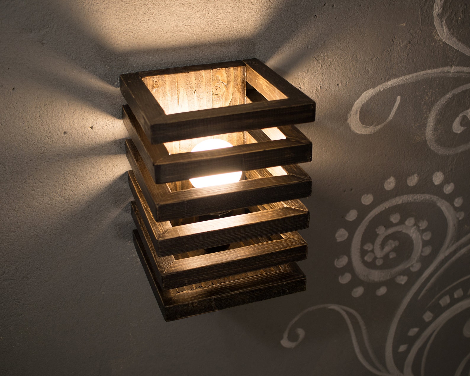 Handmade Wood Cabin Wall Lamp Wood Wall Light Wood Sconces - Etsy